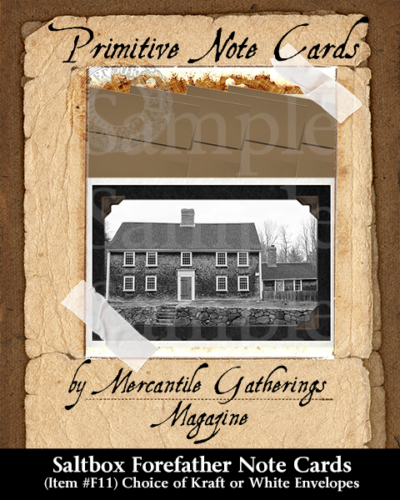 Primitive Photo Album Note Cards - "Saltbox Forefather" - Country ...