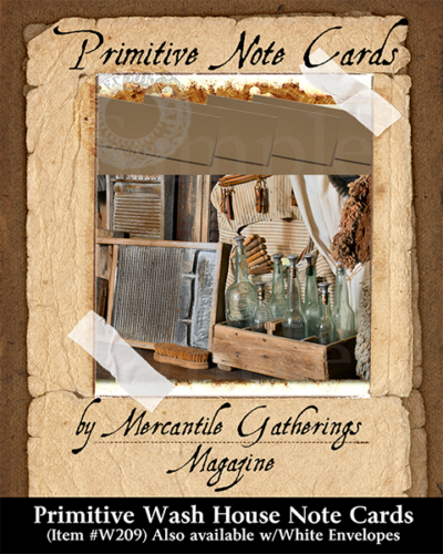 Primitive Wash House Note Cards - Country Rustic Magazine