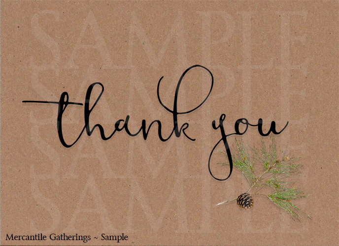 Greeting Cards Paper Party Supplies Rustic 4x6 Thank You Card 